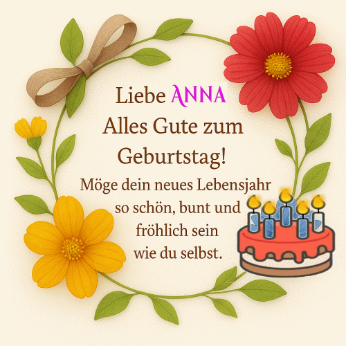ANNA - Alles Gute Zum Geburtstag - de.hbday.art